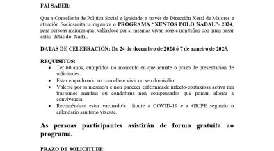 PROGRAMA XUNTOS POLO NADAL 2024 – Concello de Moraña